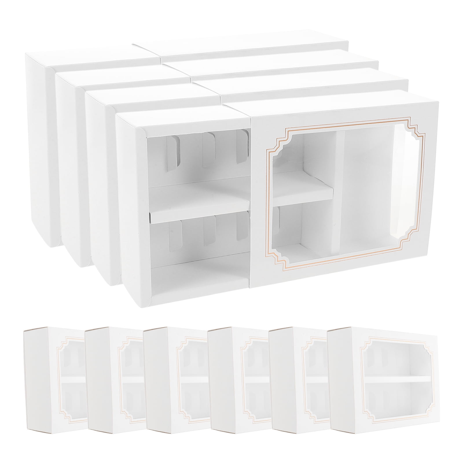 MLINS 10pcs Paper Macaron Boxes Cookie Case Chocolate Box Empty Macaron ...