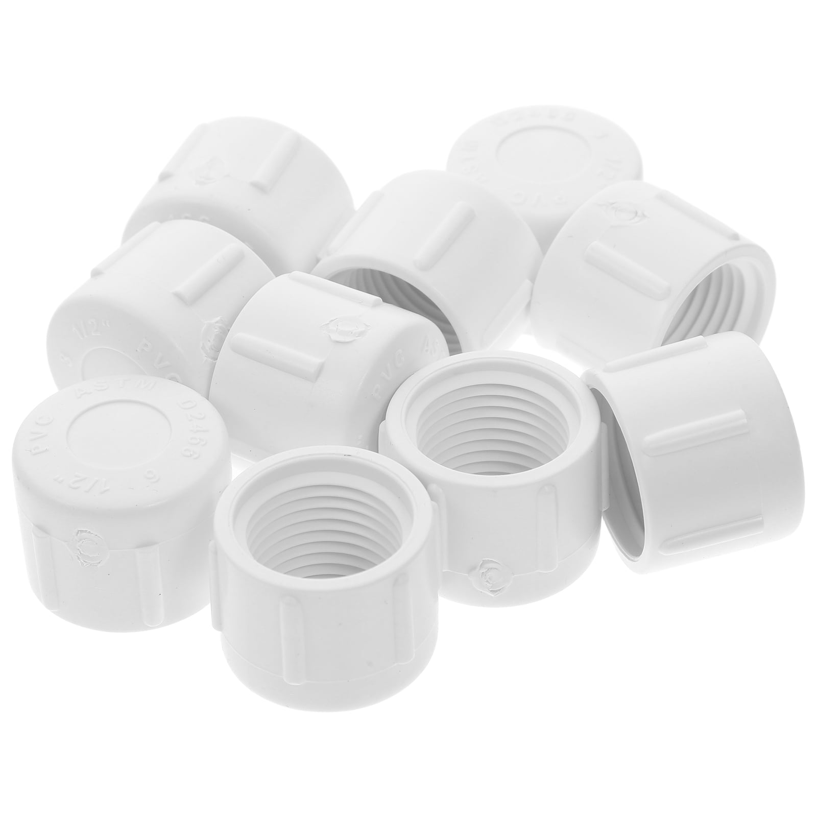 MLINS 10pcs Pvc End Cap With Female Thread For Water Pipe And Sewer ...