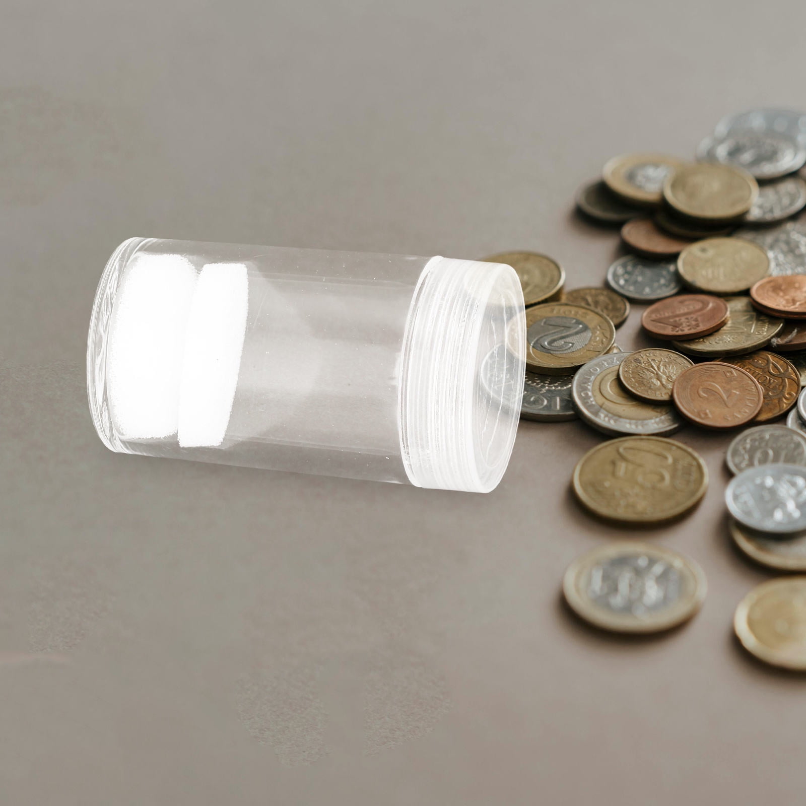 MLINS 10pcs Transparent Coin Collecting Tube Plastic Coin Holder ...
