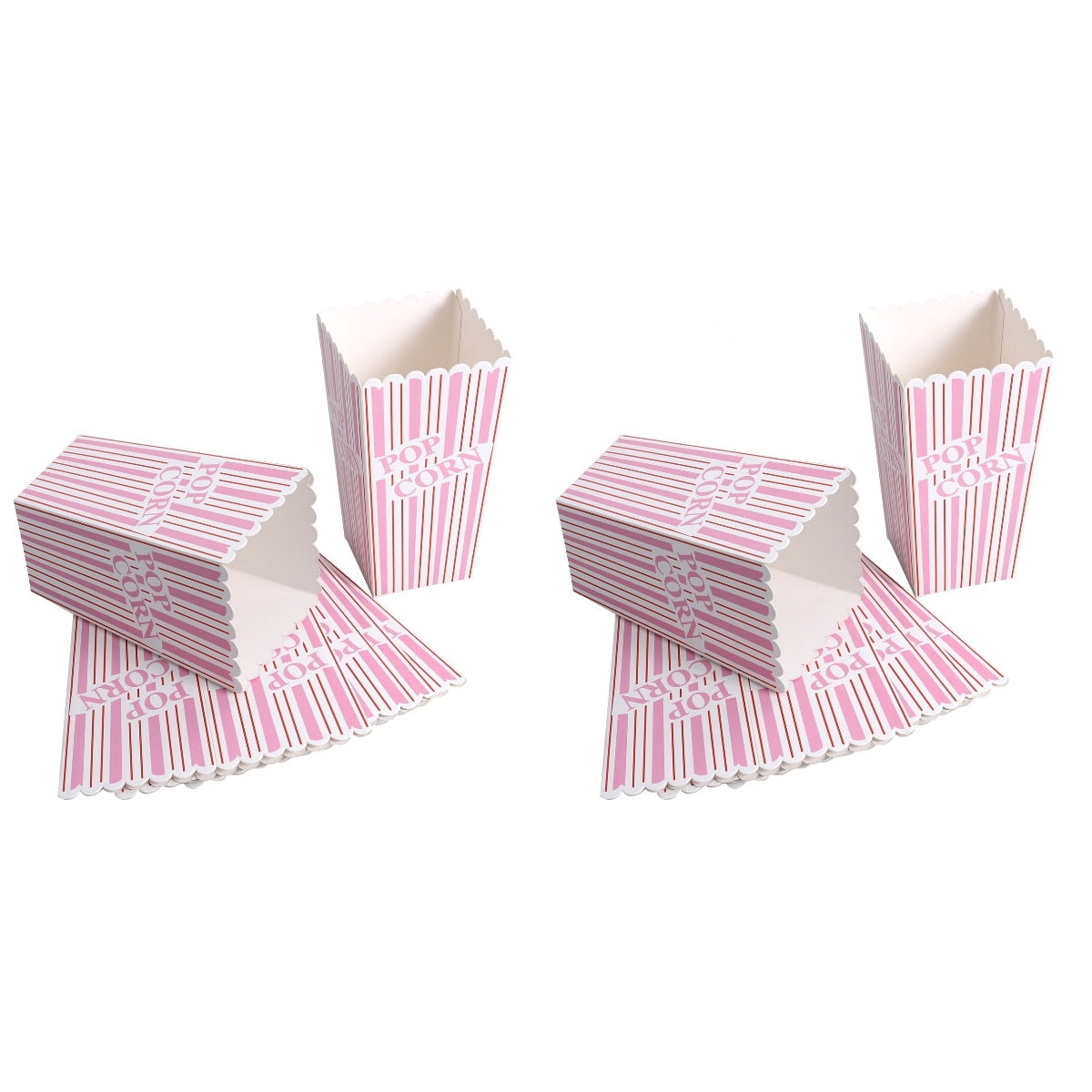 MLINS 12 PCS Plus Size Stripes Popcorn Treat Boxes Paper Popcorn Boxes ...