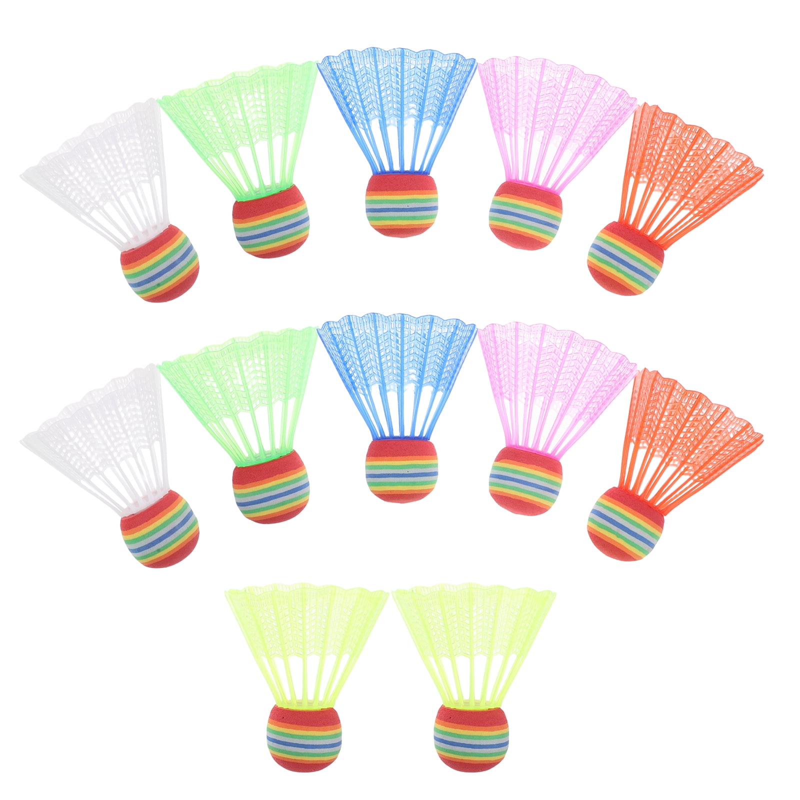 MLINS 12 Pcs Badminton Shuttlecocks Indoor Colored Sunset Bungee Rope ...
