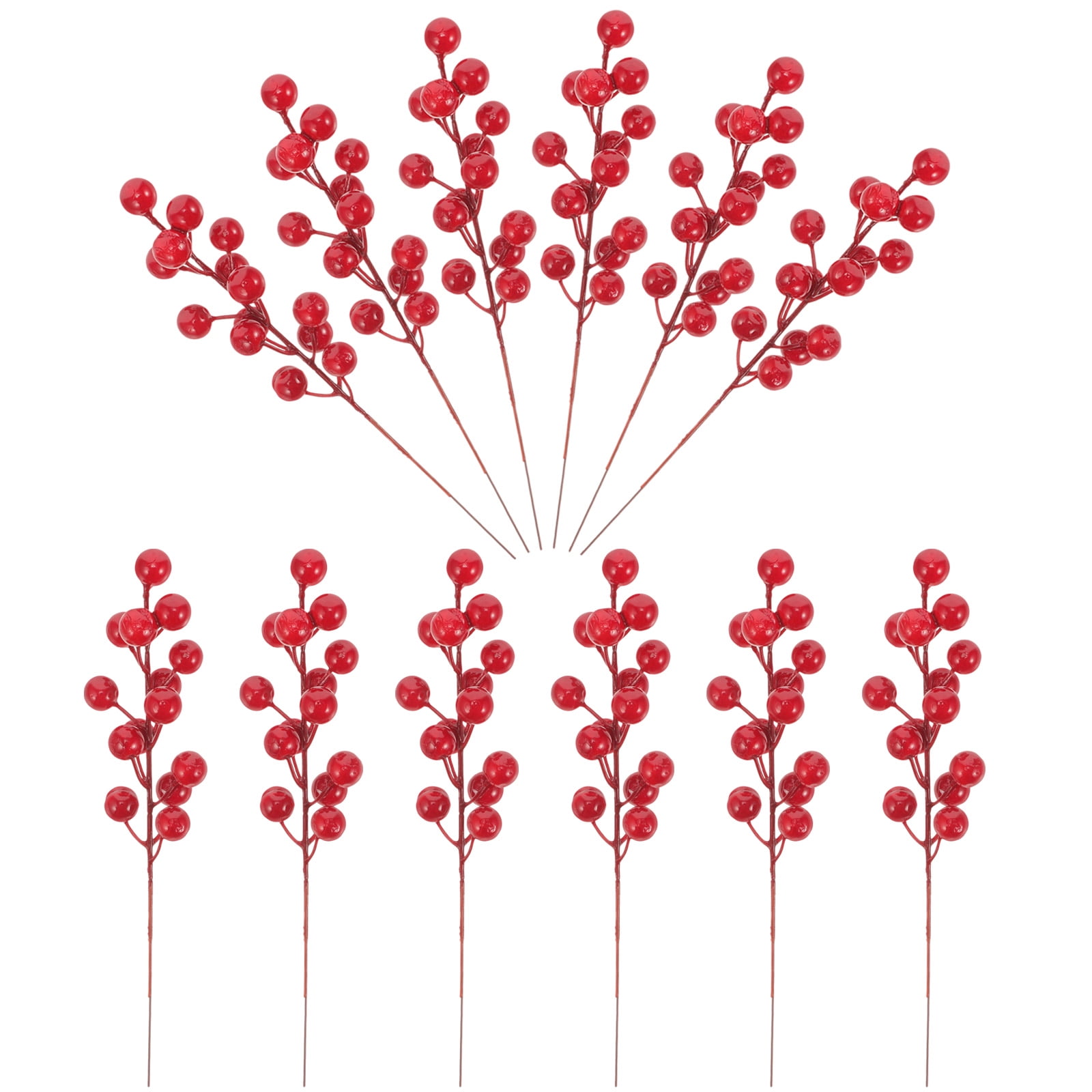 MLINS 12 Pcs Berry Stems for Vase Decor Picks Fruit Drinks Gnomes Red ...
