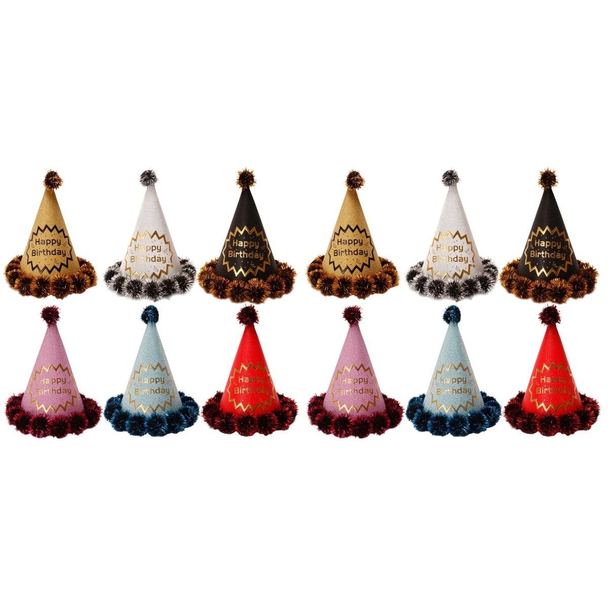 MLINS 12 Pcs Birthday Gilding Paper Hats Funny Photo Props Party Ball ...