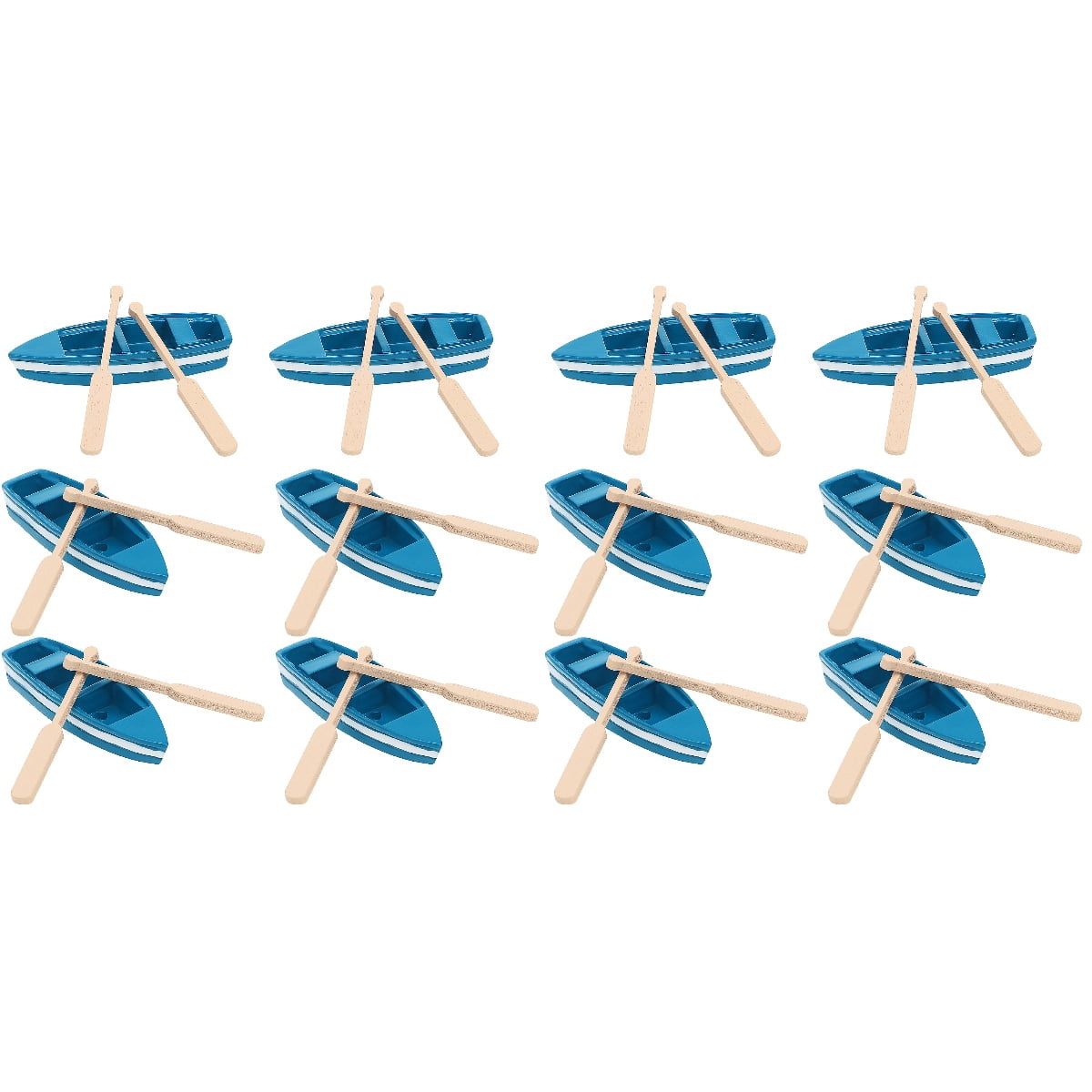 MLINS 12 Pcs Boat Decors Row Boat Wood Boat Mini Boat Ocean Room Decors ...