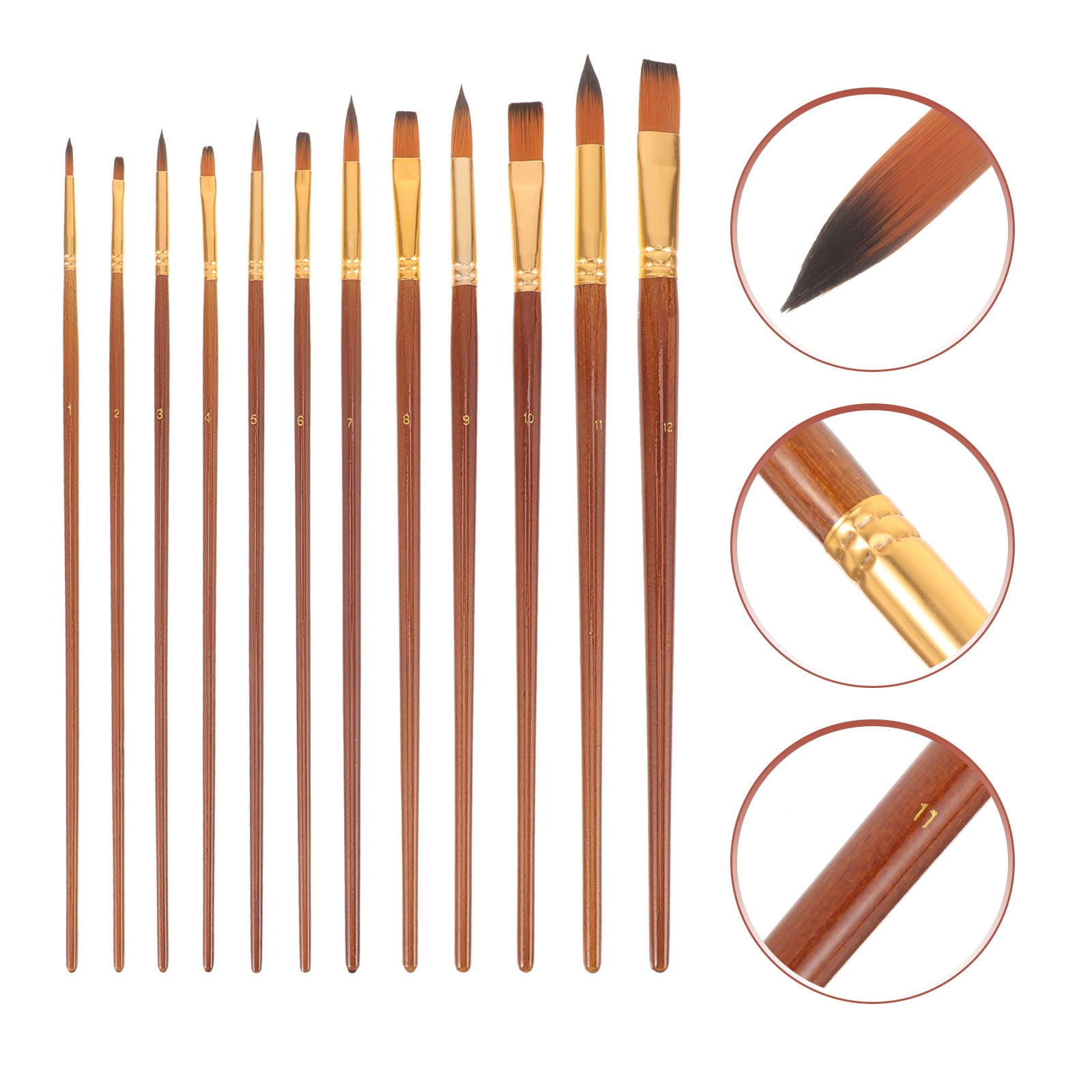 MLINS 12 Pcs Brushes Fine Details Paintbrush Compact Size Paintbrush ...