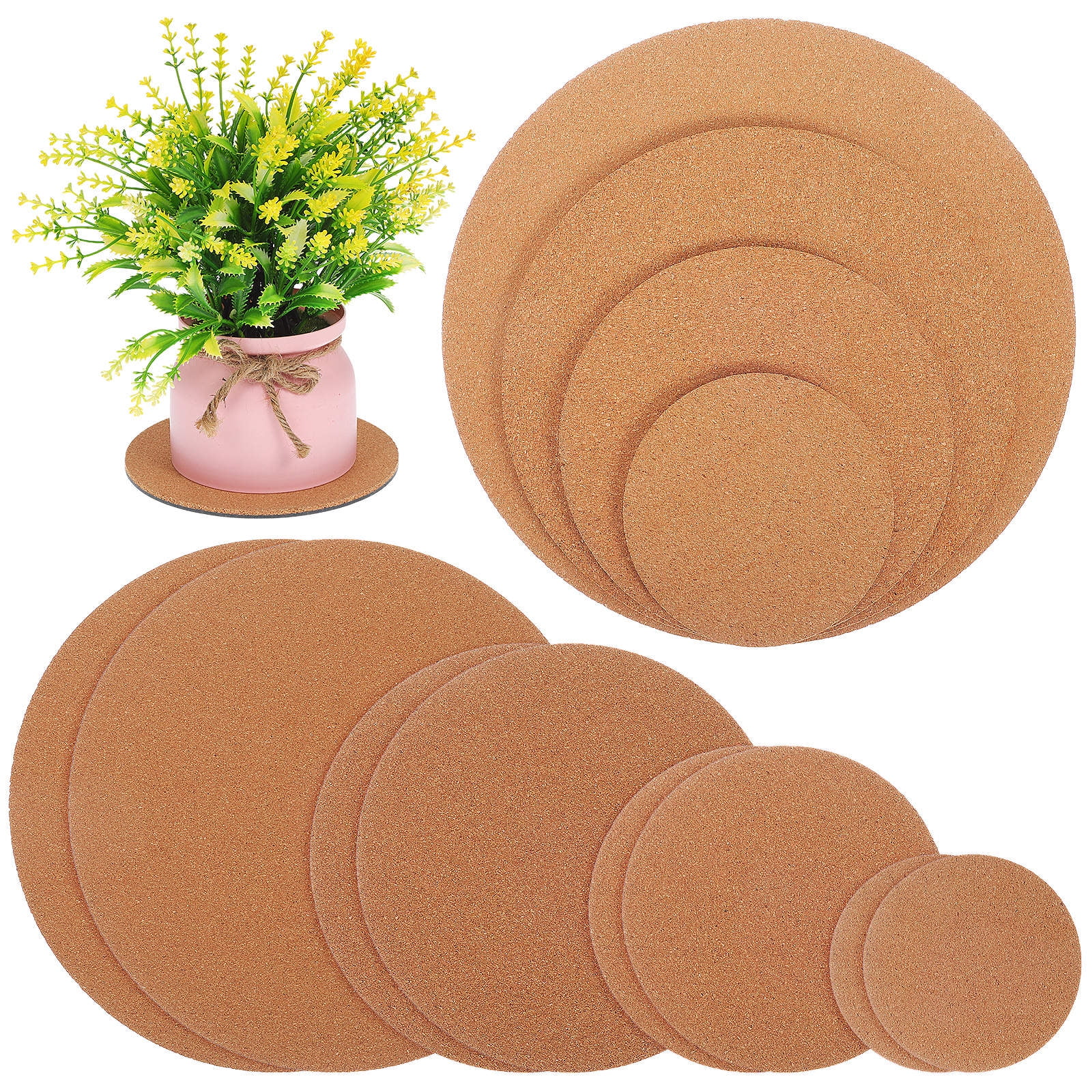 MLINS 12 Pcs Cork Mats for Plants Plastic Flower Pot Mat 25.40X25.40X0 ...