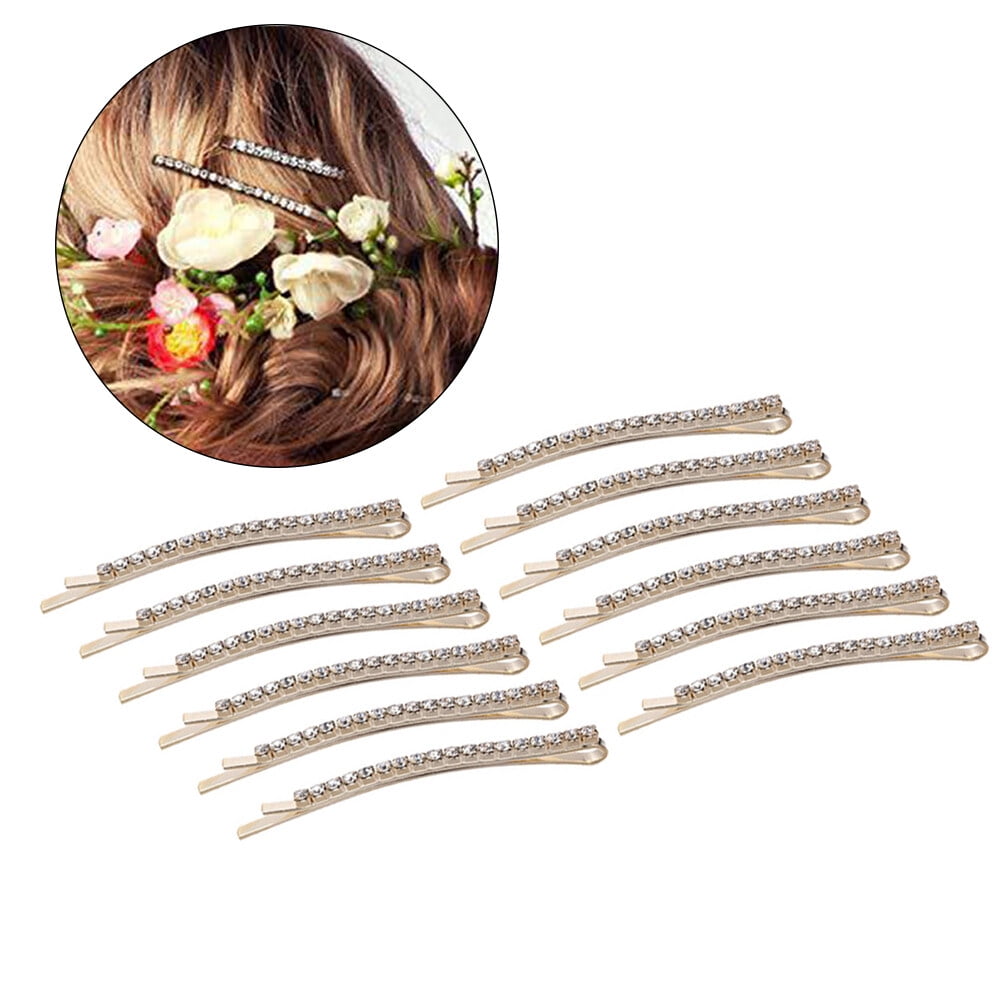 MLINS 12 Pcs Crystal Hair Clips Bang Pins Wedding Snap Women - Walmart.com