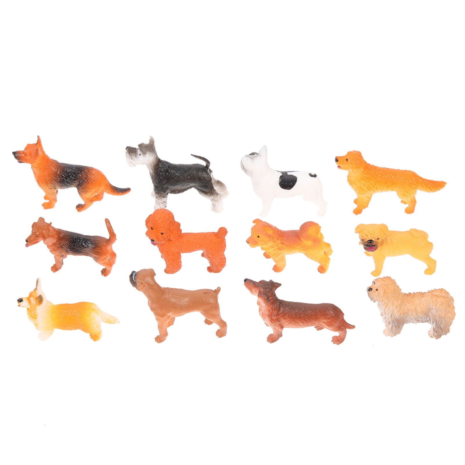 MLINS 12 Pcs Dog Model Miniatures Models Assorted Color Figurines Child ...
