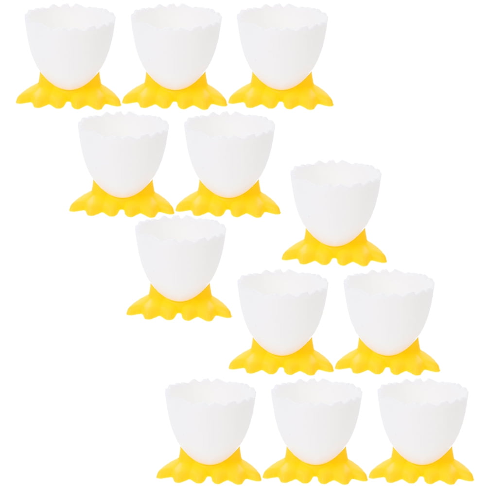 MLINS 12 Pcs Egg Holder for Boiled Eggs Plastic Cup Cartoon Kids Child ...