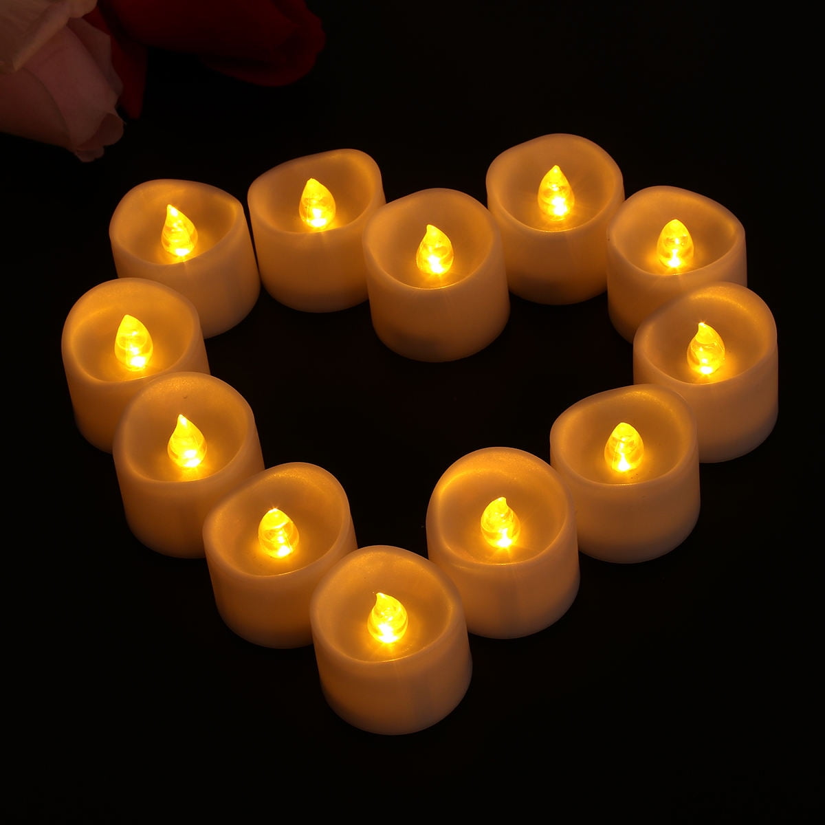 MLINS 12 Pcs Electronic Candle Wave Design Candles LED Tea Lights ...