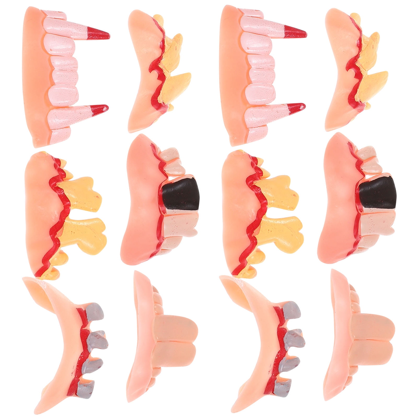 MLINS 12 Pcs Fake Braces for Teeth Cosmetic Halloween Denture Toys ...