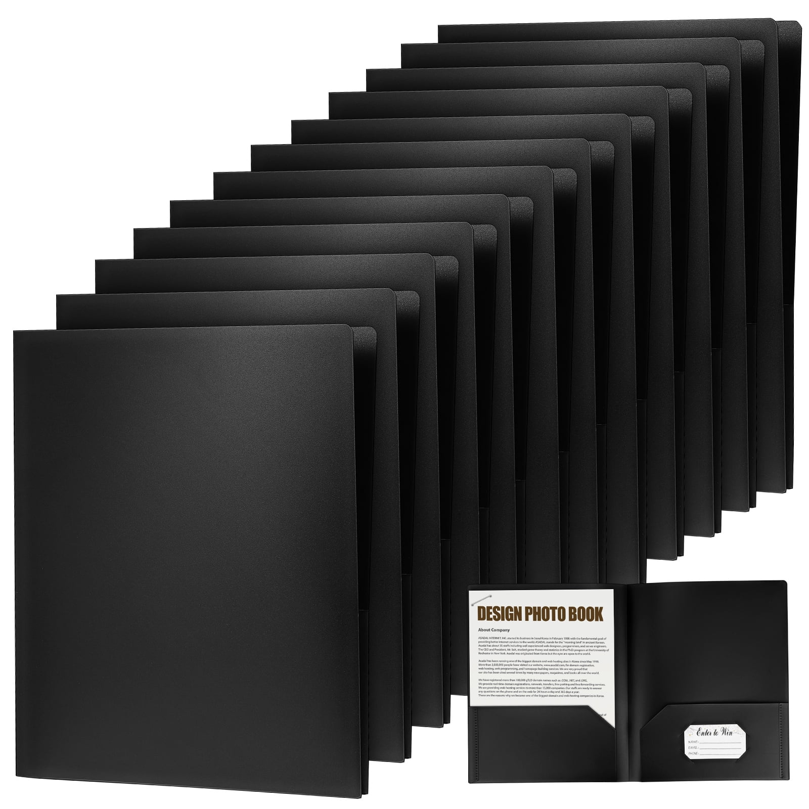 MLINS 12 Pcs Folder Carrier Business Cards Folders Student Office Black ...