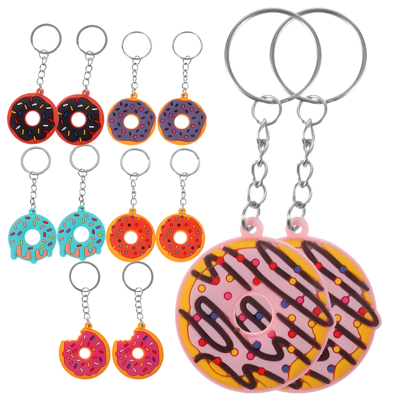 MLINS 12 Pcs Funny Earring Charms Donut Sweets DIY Keychain Retractable ...
