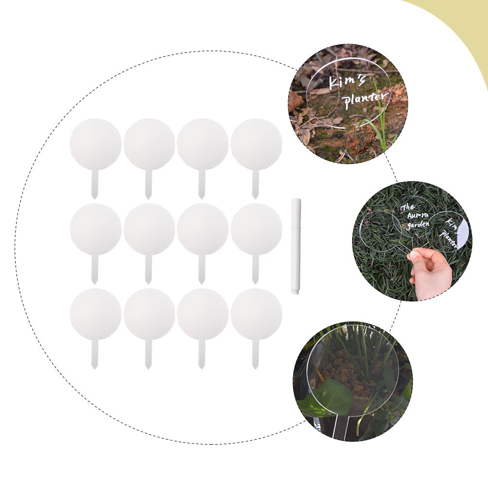 MLINS 12 Pcs Garden Label Gardening Labels Plant Label Stakes with Pen ...