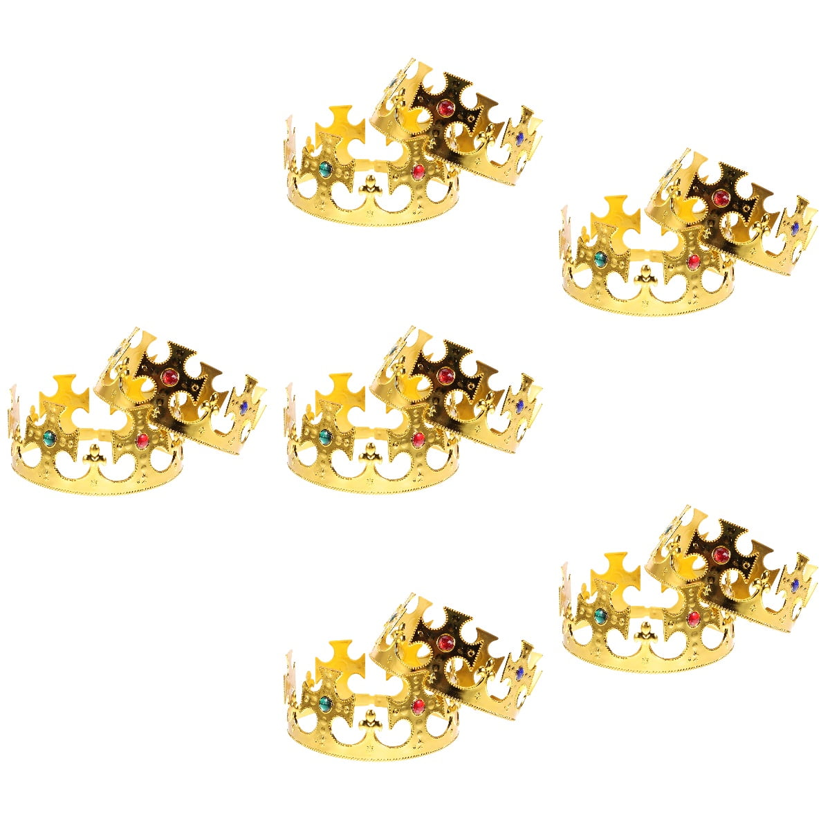 MLINS 12 Pcs Halloween Party Golden King Crown Plastic Plating Queen ...