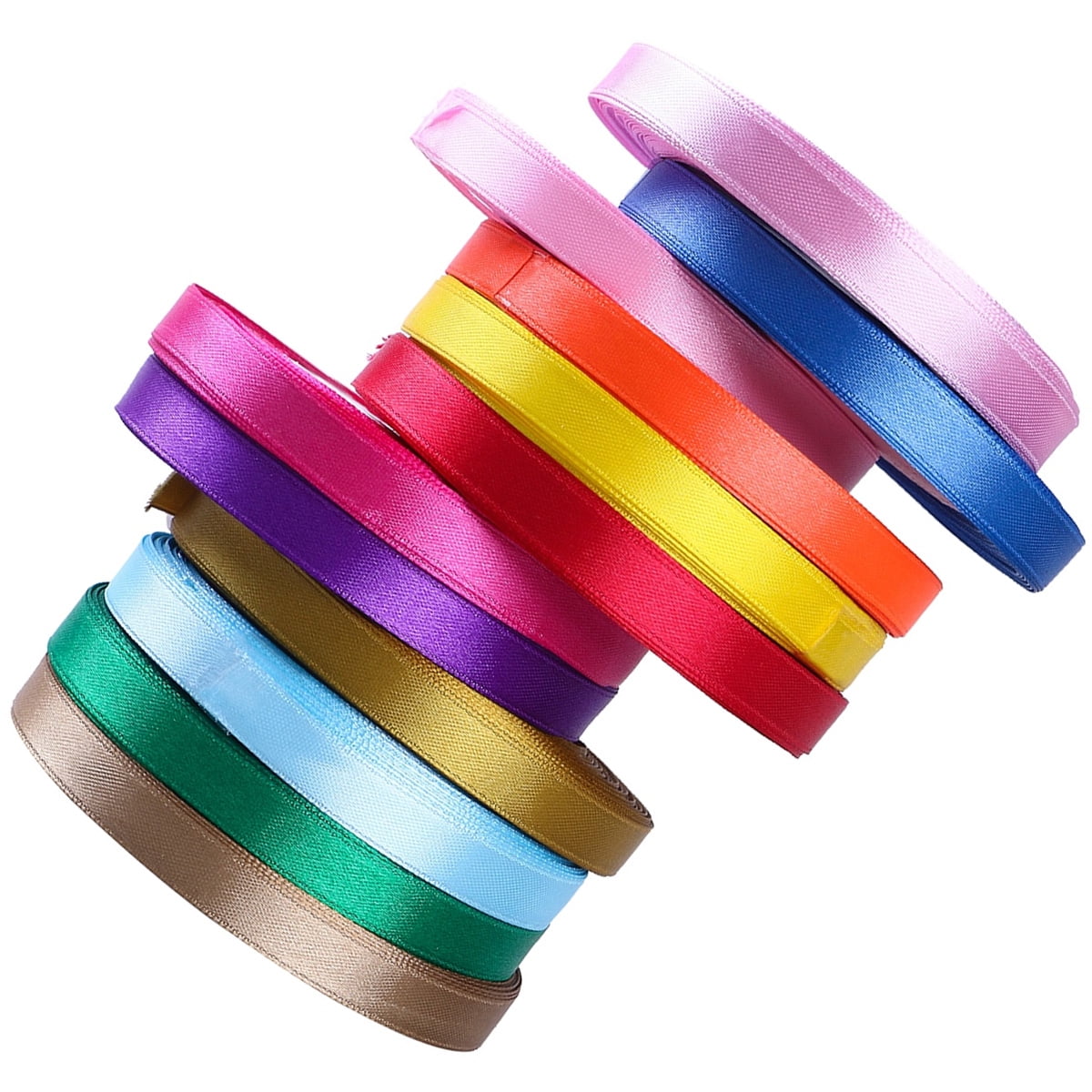 MLINS 12 Pcs Light Red Ribbon Fabric Solid Color Green Purple - Walmart.com