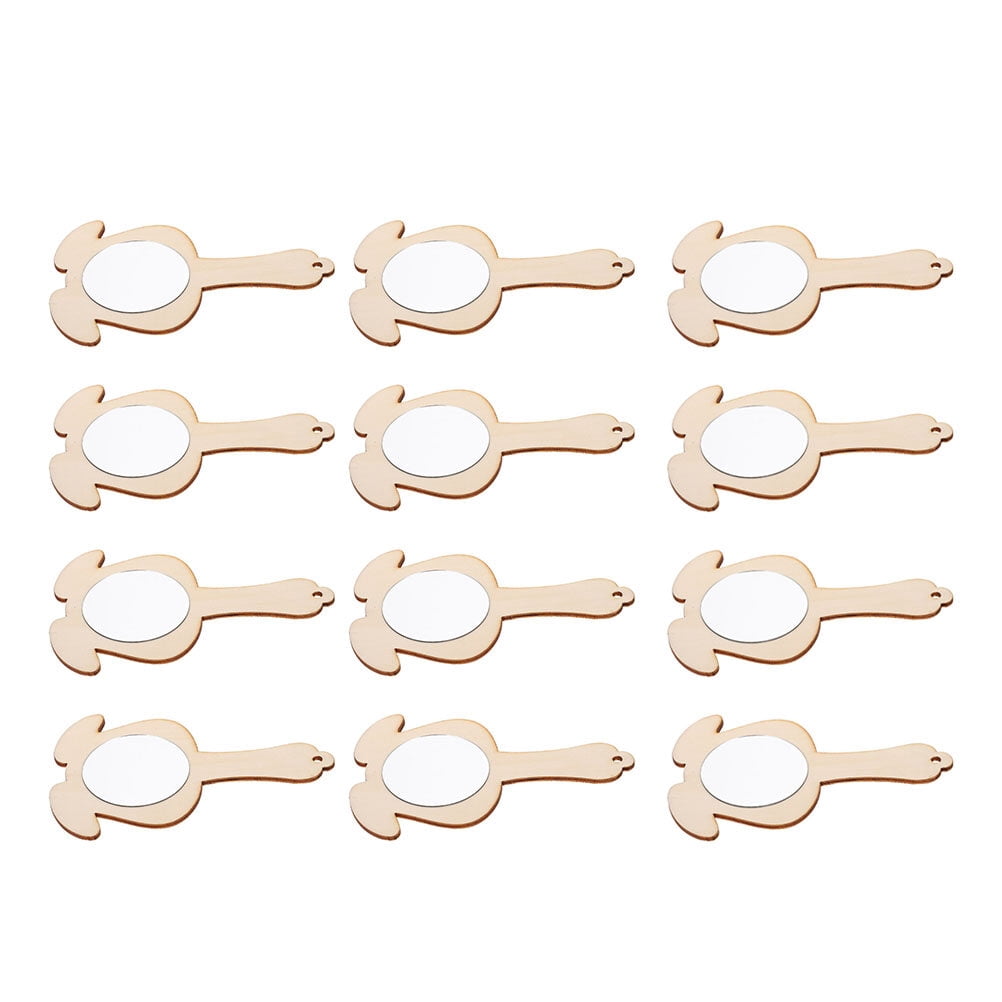 MLINS 12 Pcs Mirrors for Children Wooden White Embryo Handcrafted ...