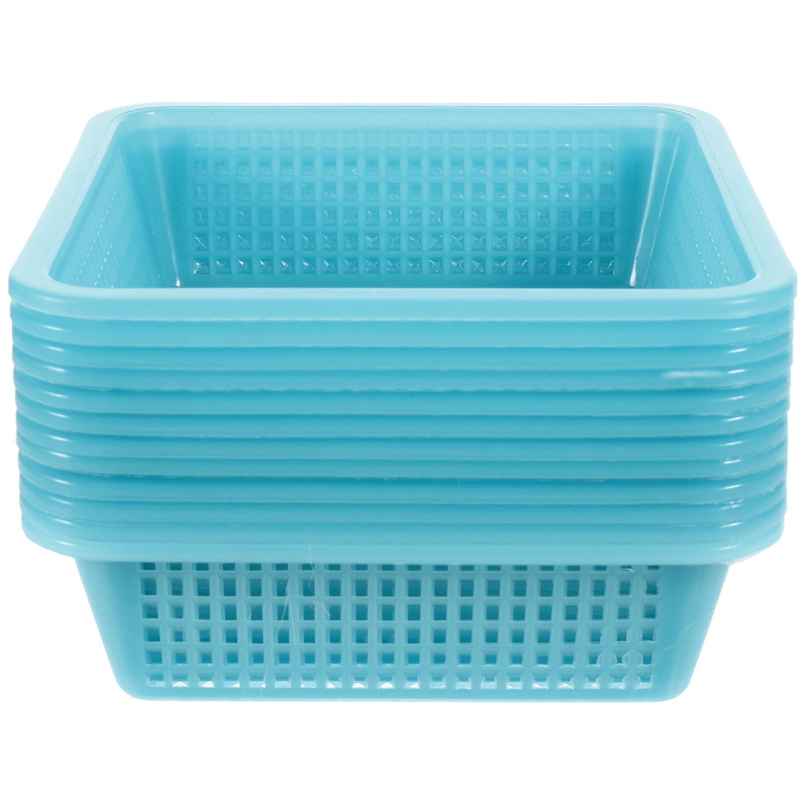 FELTECHELECTR Square Plastic Bin Perforated Design 12Pcs 5.3x5.3x1.8in ...