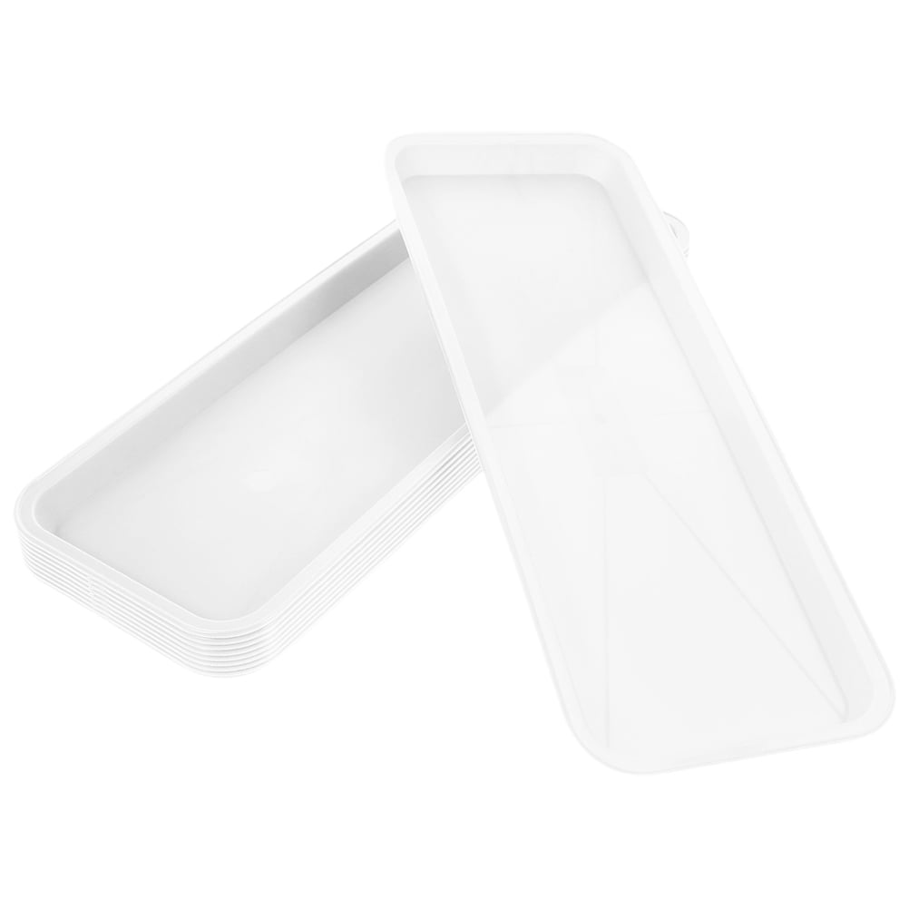 MLINS 12 Pcs Plastic Tray Outdoor Planter Plate Drain Plants White ...