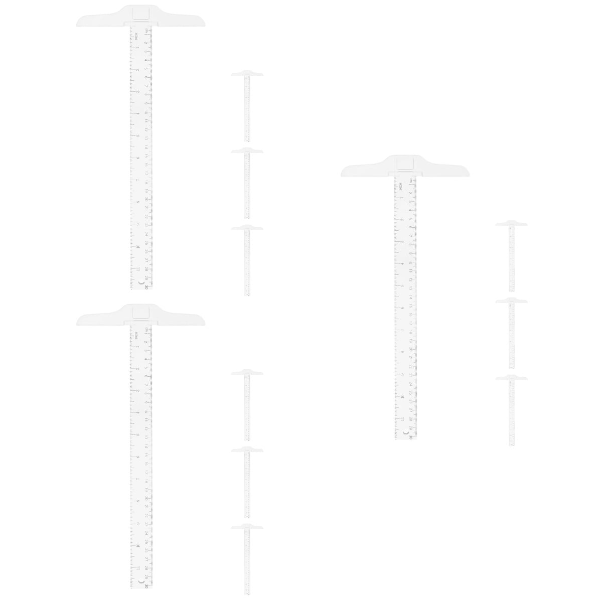MLINS 12 Pcs Professional T Shape Ruler Plastic Measuring Ruler Art ...