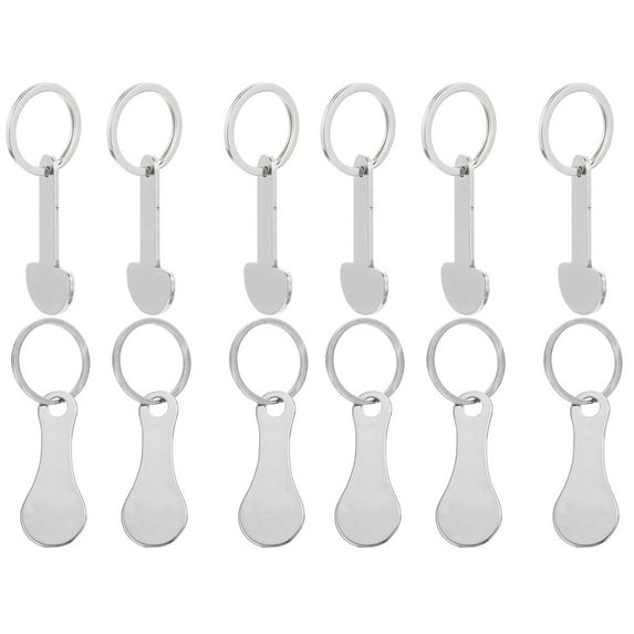 MLINS 12 Pcs Shopping Trolley Token Release Key Trolley Coins Key Ring ...