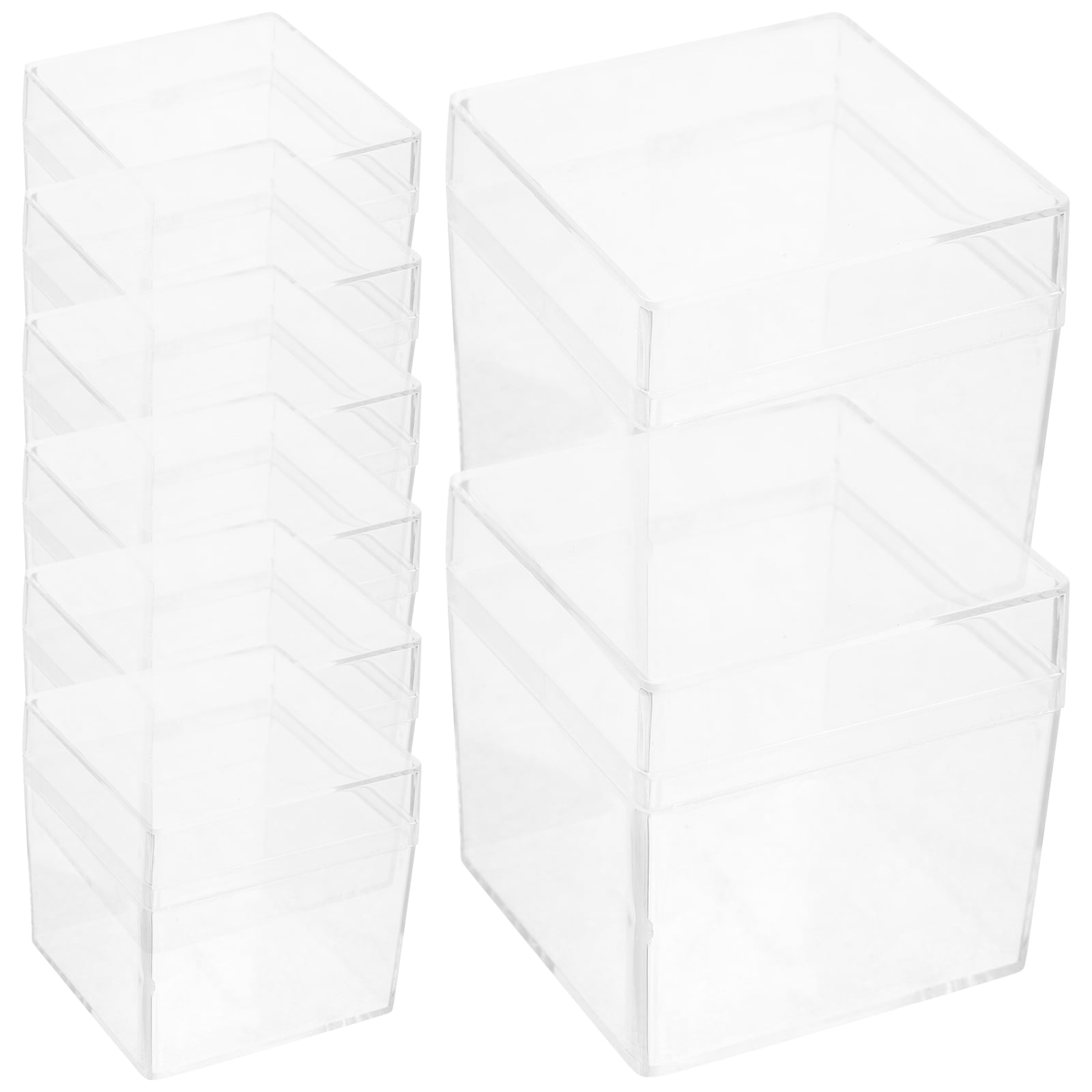 OHOIOLLA 12Set Square Small Storage Box Transparent PP for Home Use ...