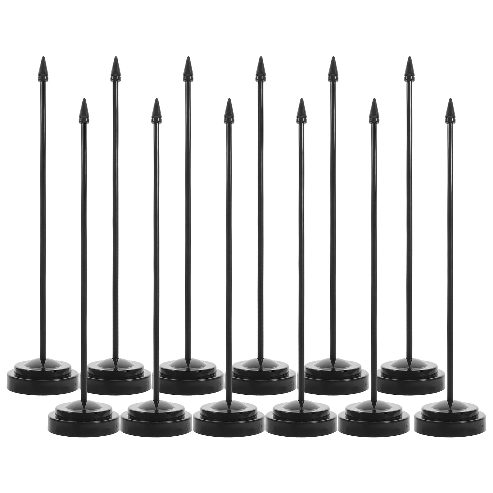 MLINS 12 Pcs Table Flag Frame Bases Stand for Flags Holder Office Black ...
