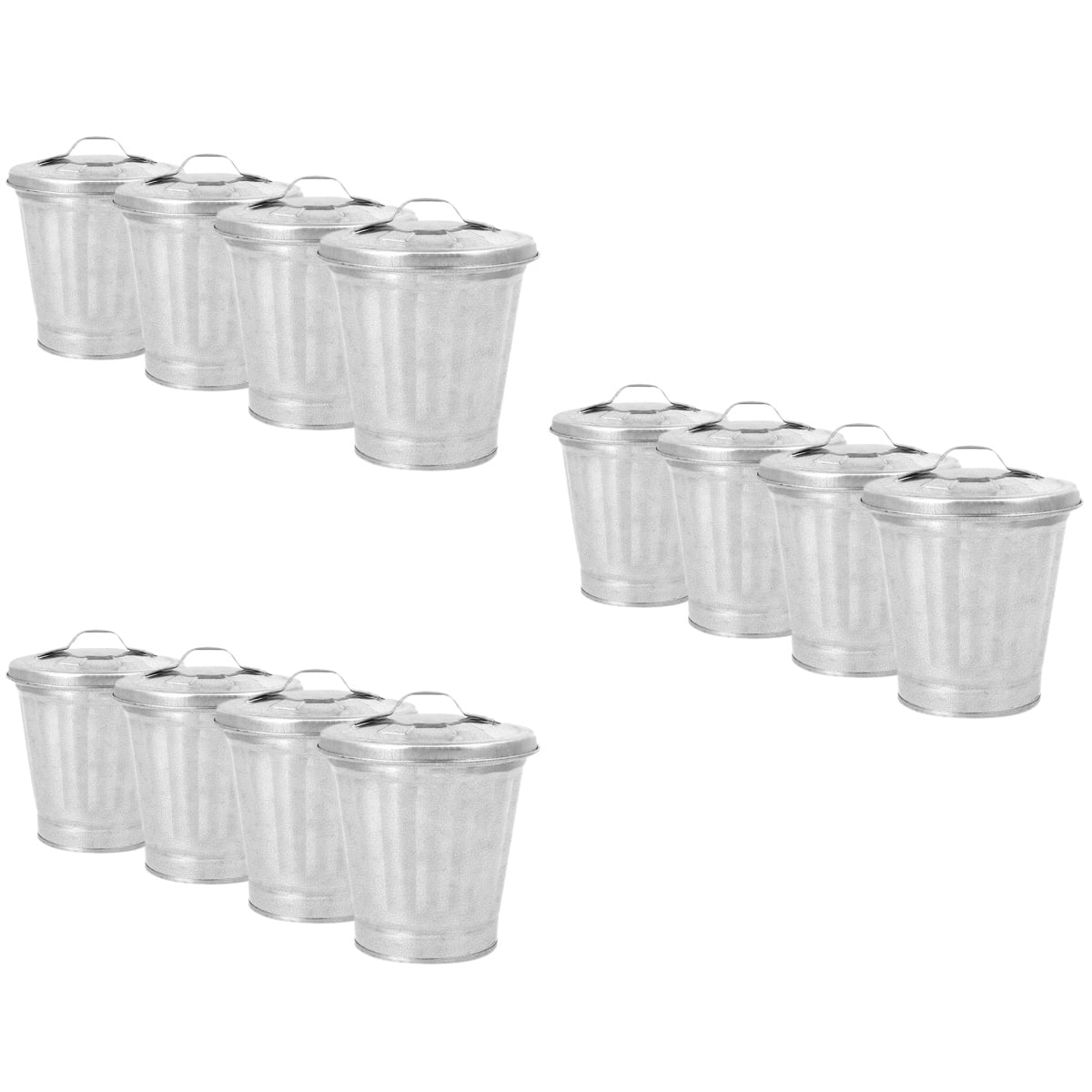 MLINS 12 Pcs Table Garbage Bucket Metal Trash Can Small Waste Bin with ...