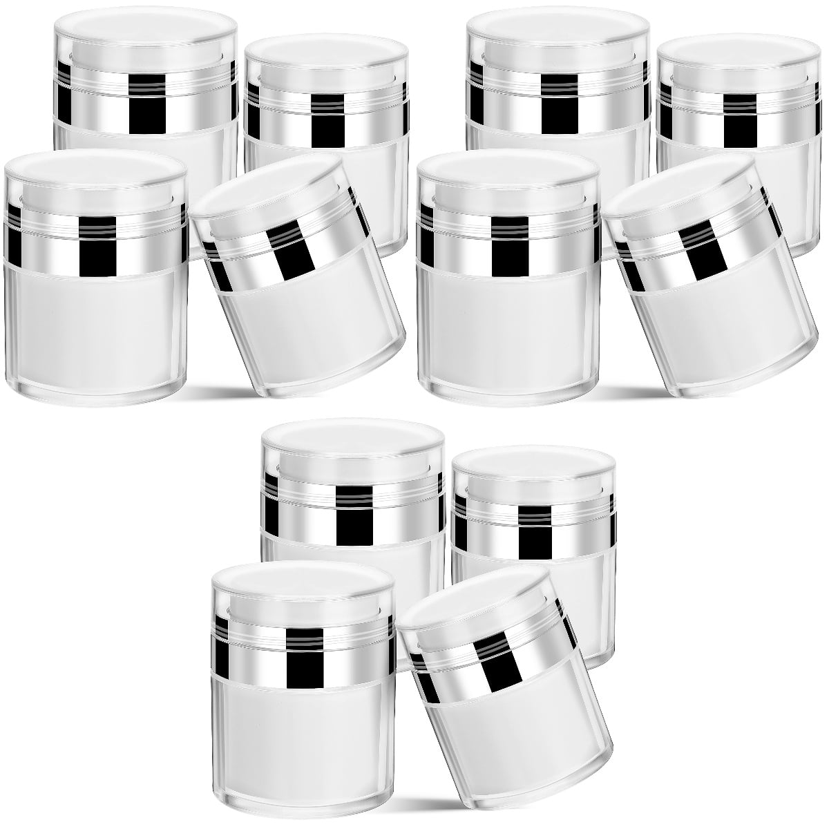 MLINS 12 Pcs Vacuum Airless Pump Jars Cosmetic Containers Refillable ...