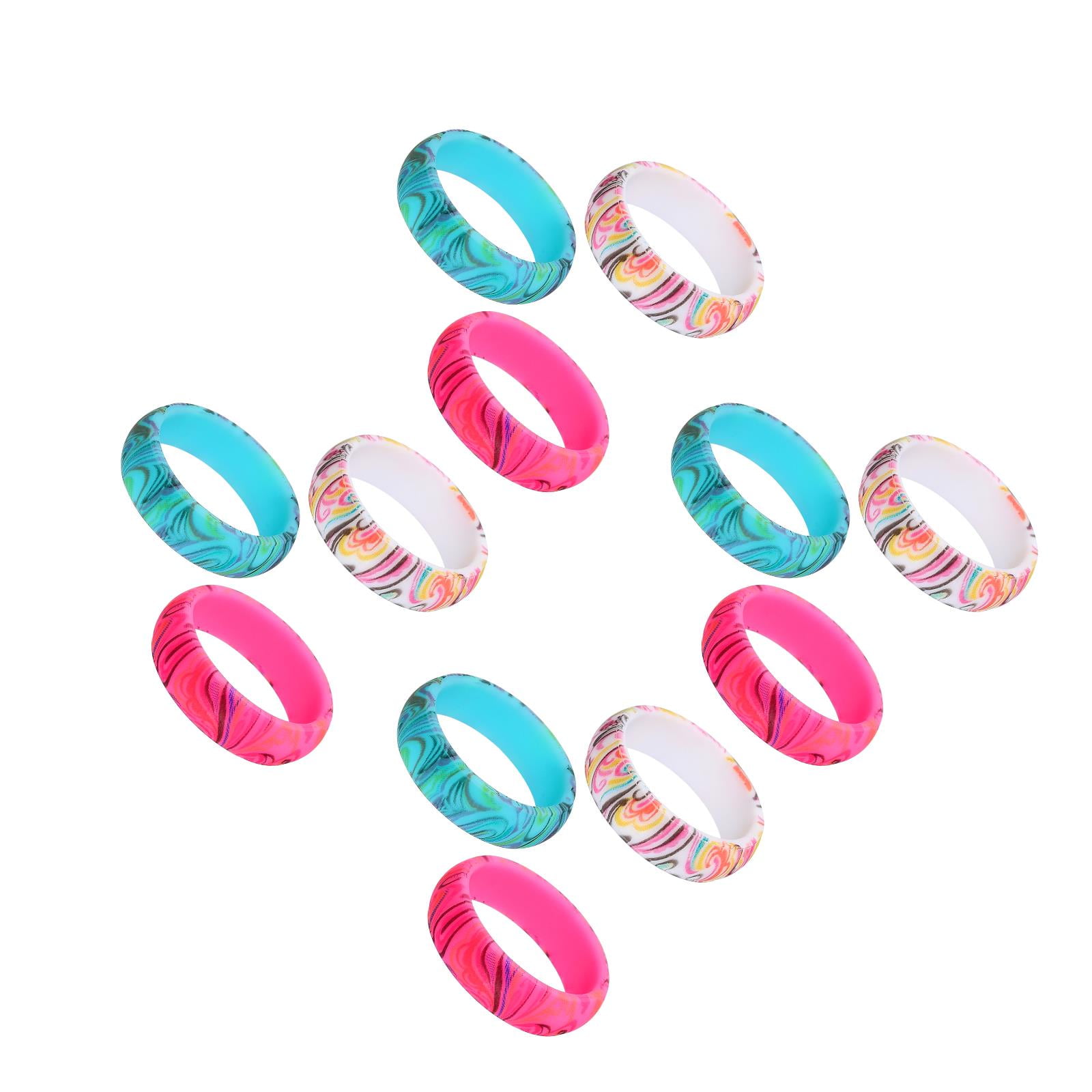 MLINS 12 Pcs Women Silicone Rings Wedding Silicone Rings Rubber Bands ...