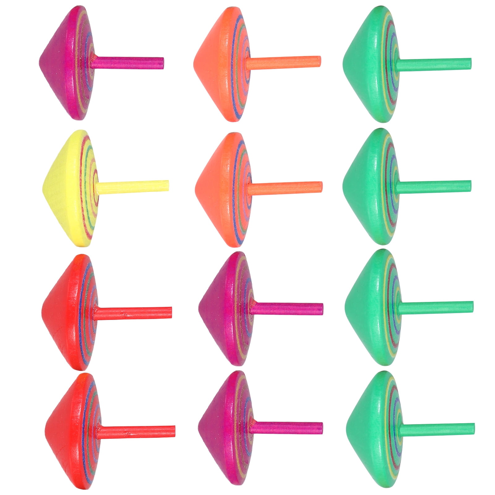 MLINS 12 Pcs Wooden Spinning Top Toy Non-toxic Toys Child 12pcs ...