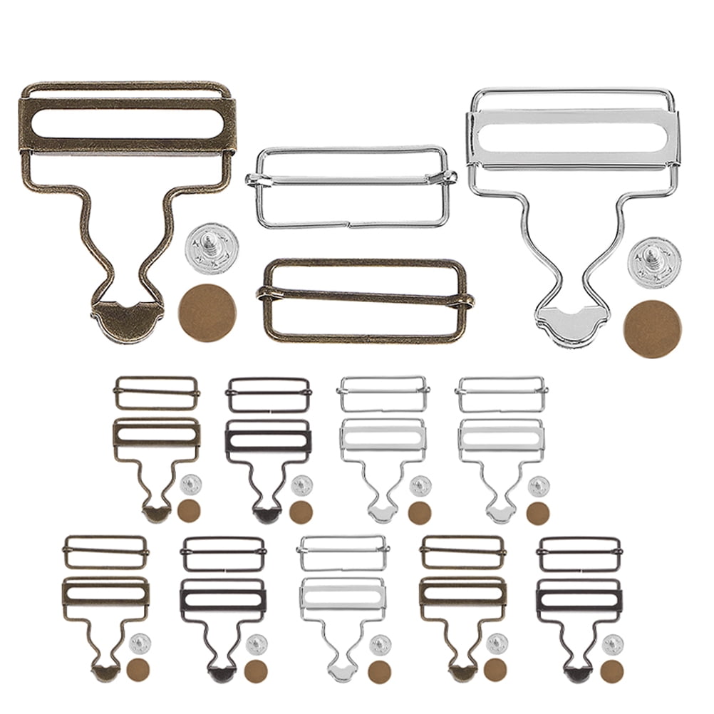MLINS 12 Sets Overall Buckles Replacement Metal Suspender Buckles ...