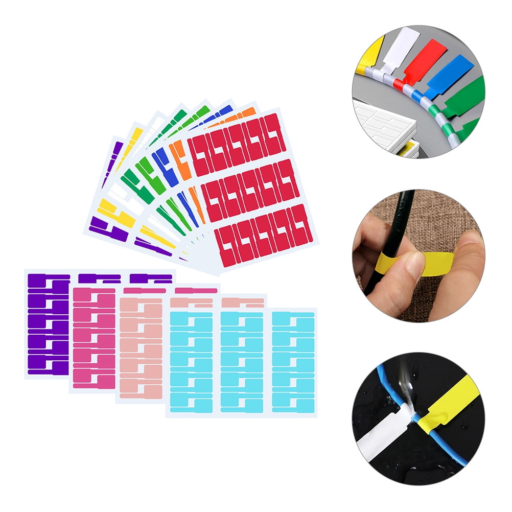 MLINS 12 Sheets Adhesive Wire Labels Electronics Cord Tags Small ...