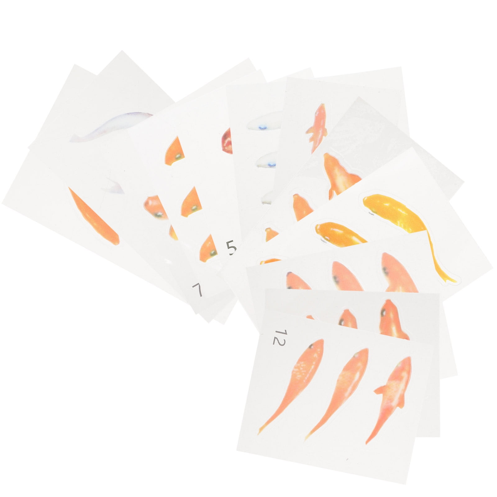 MLINS 12 Sheets Gold Fish Fish Shaped Stickers Toys Goldfish Decal Set ...