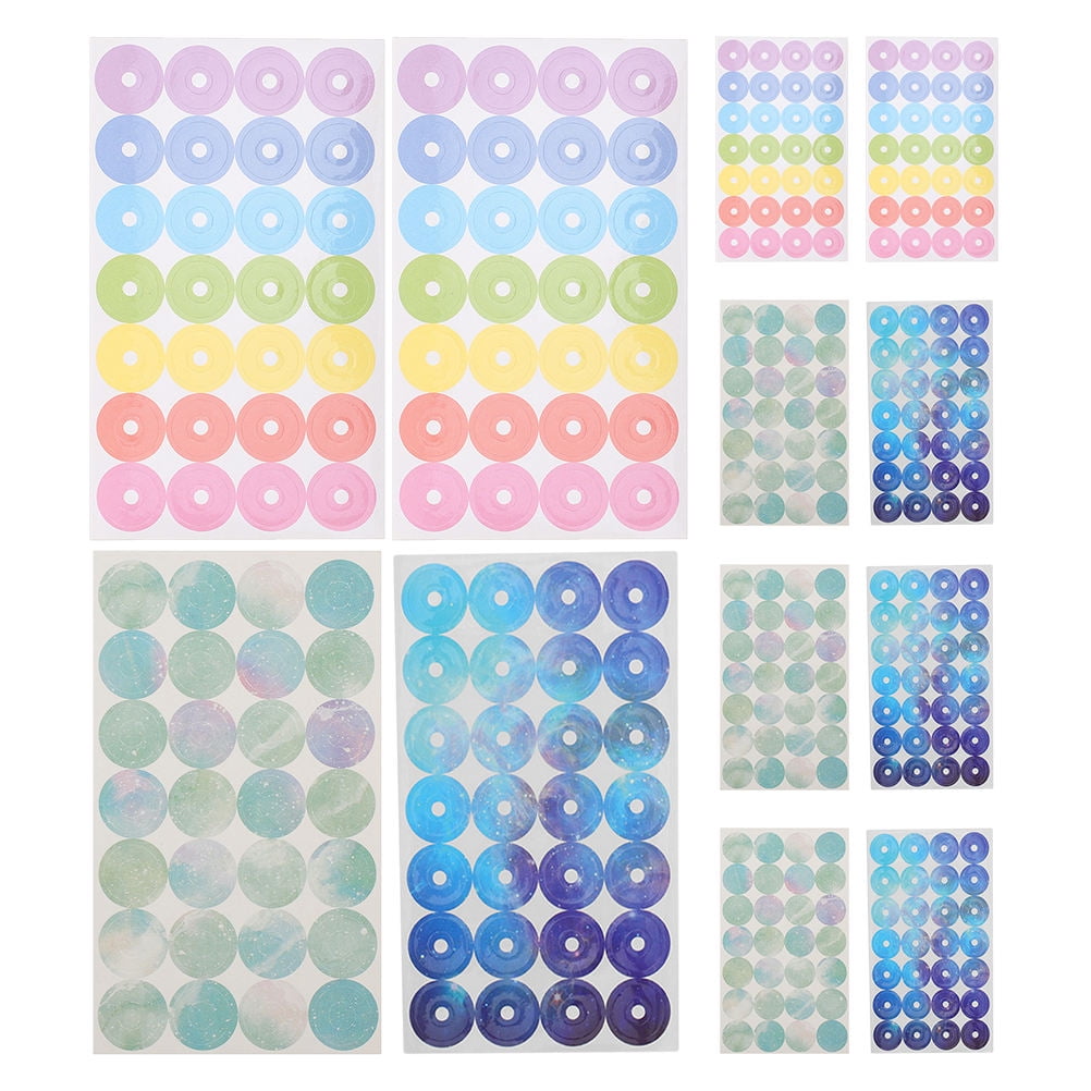 MLINS 12 Sheets Hole Reinforcement Stickers Self-Adhesive Circle Labels ...