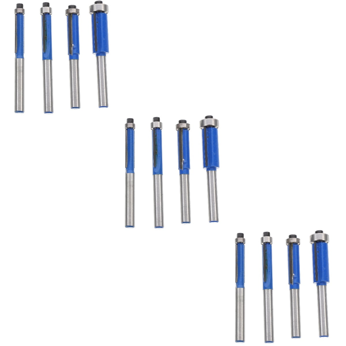 MLINS 12 pcs 2-Flutes Straight Router Bits Round Over Edging Router Bit ...