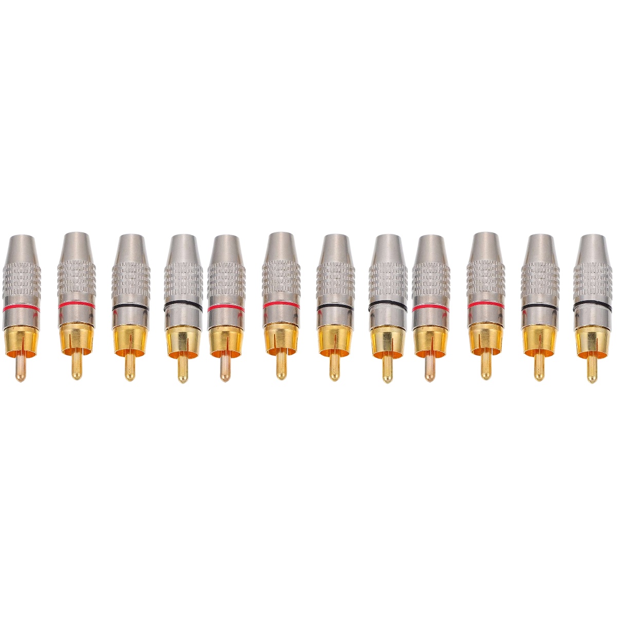 MLINS 12 pcs Plugs Speaker Plugs Gold Plated Plug Male Plug Adapter ...