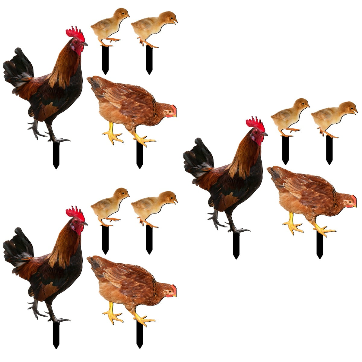 MLINS 12 pcs Realistic Acrylic Chicken Stakes Garden Lifelike Chicken ...