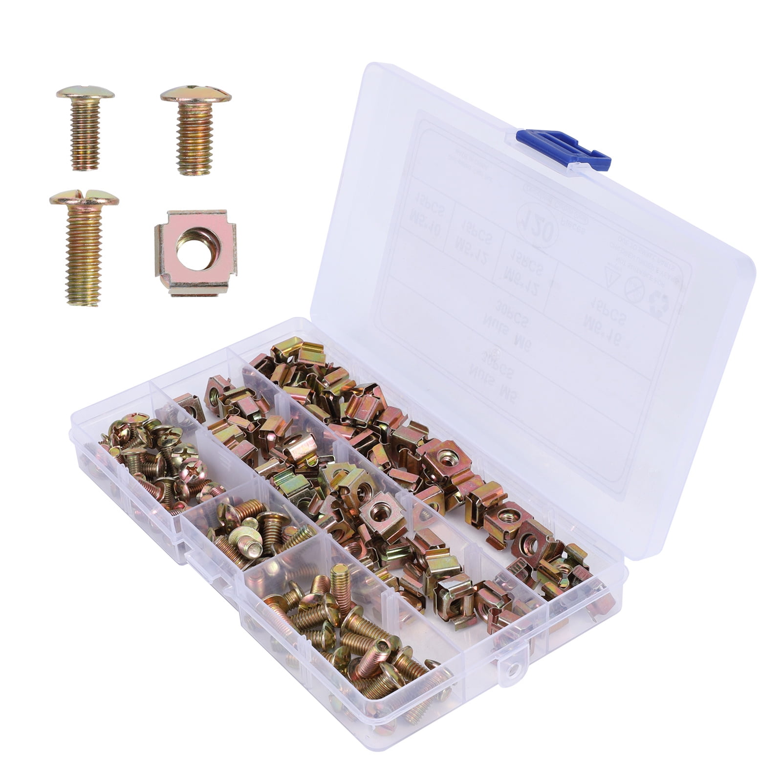 MLINS 120 Pcs/Box Float Nut Floating Nuts Rack Mount Cage Antique ...