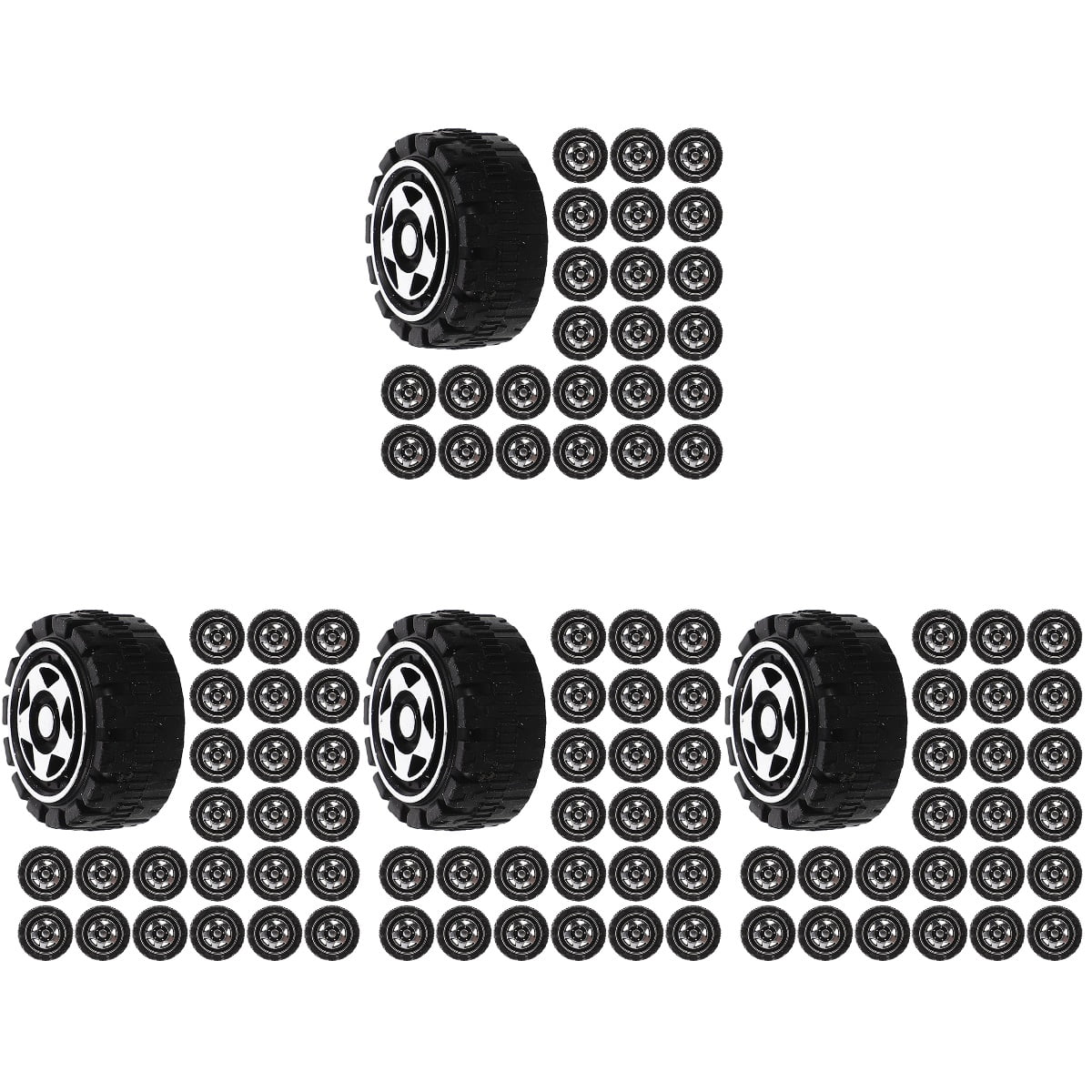 MLINS 120 pcs Car Wheels Plastic Wheels Car Model Wheels Toy Car DIY ...