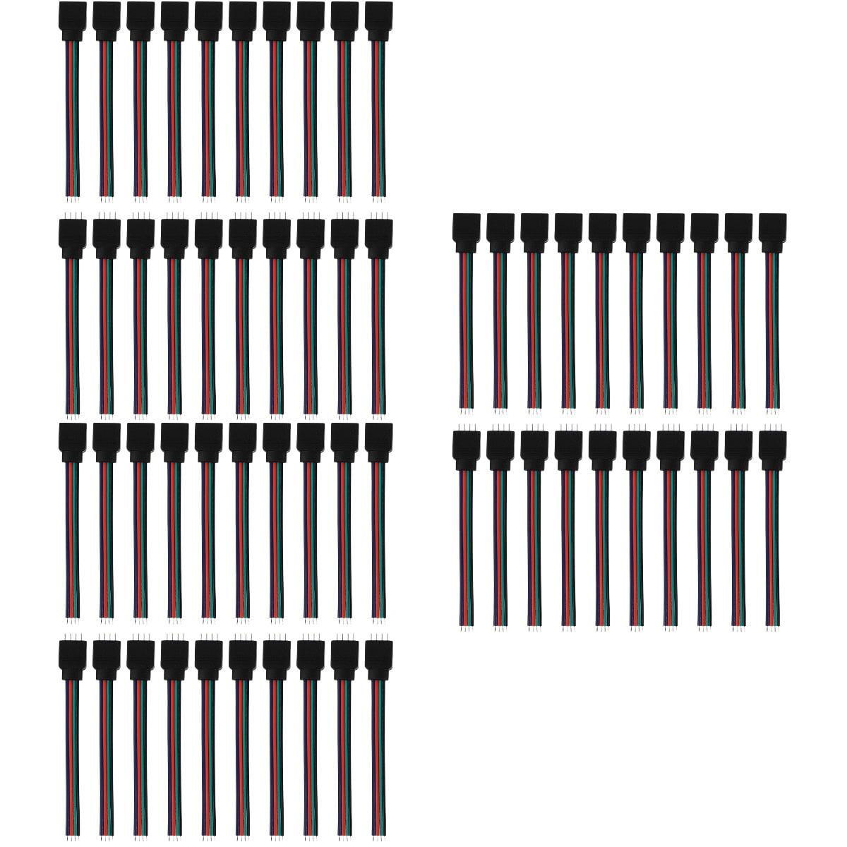 MLINS 120 pcs Male and Female RGB Connector Wire Cable 4 Pin Plugs ...