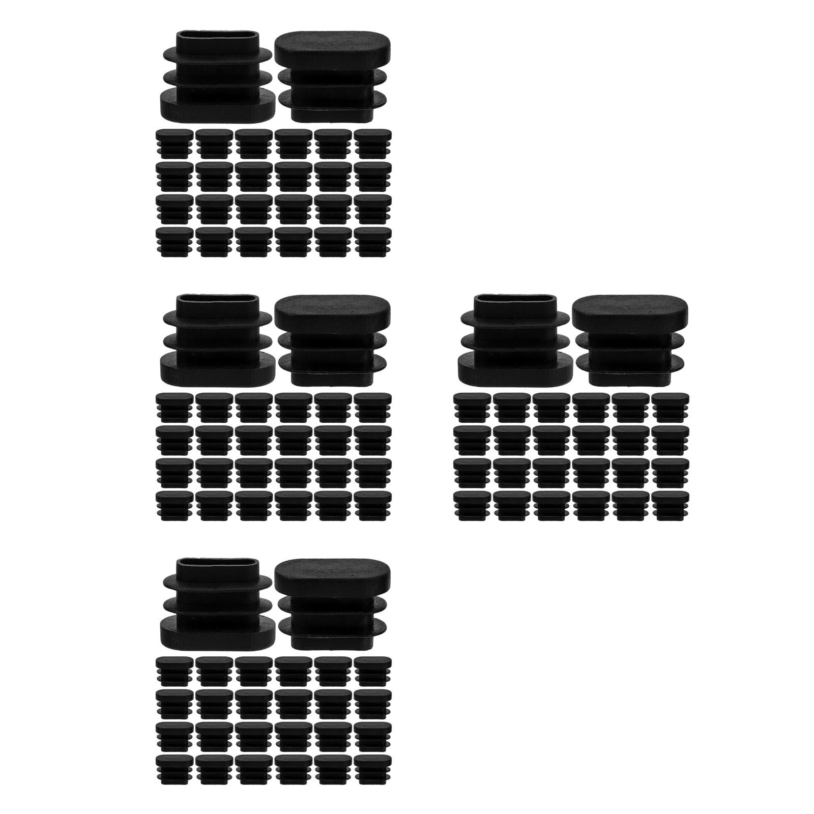 MLINS 120 pcs Oval Table Chair Leg Tube Pipe Insert End Cap Black ...