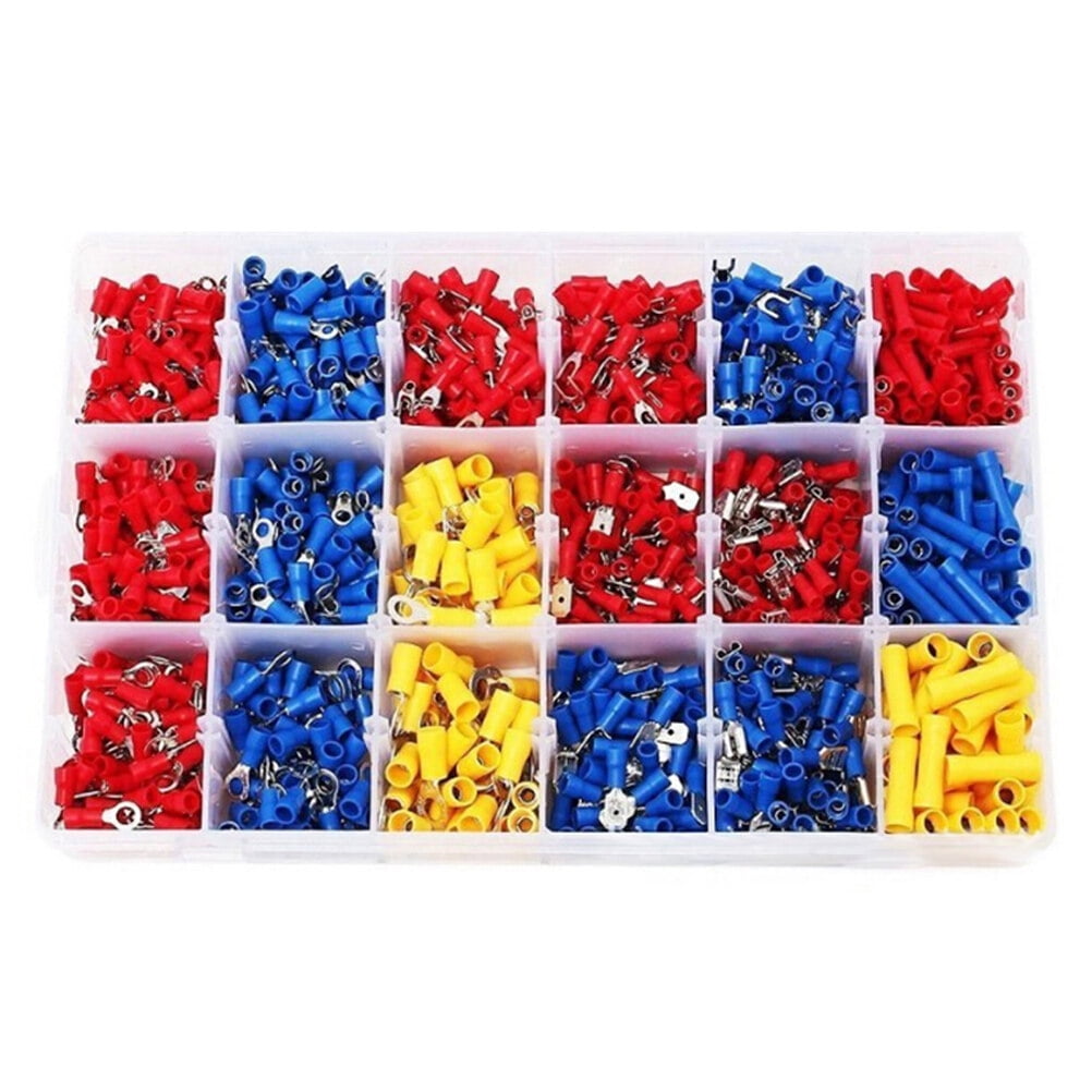 MLINS 1200 Pcs Cold Crimp Terminal Set Electrical Wiring Connectors ...