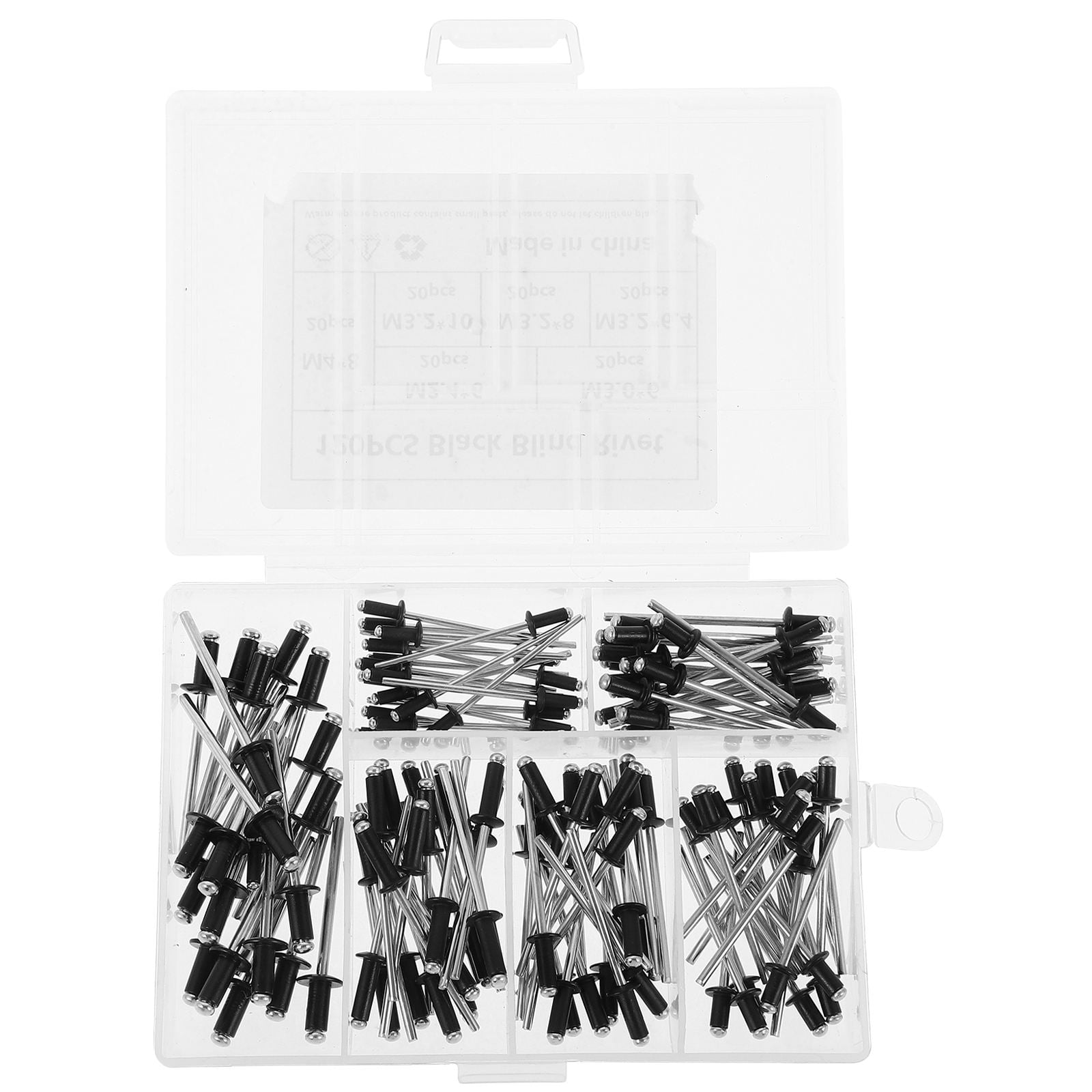 MLINS 120pcs Blind Rivets Pop Rivet Fastener Assortment Rivets Aluminum ...