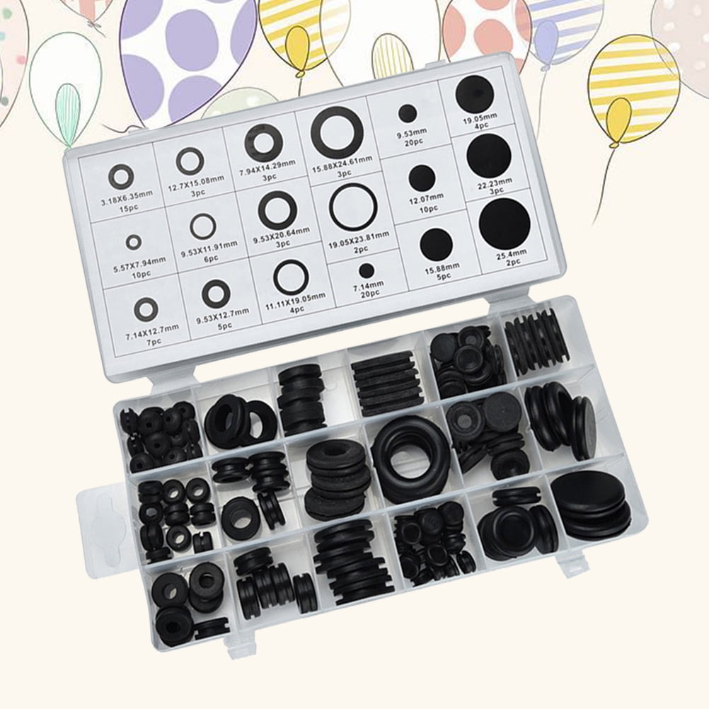 MLINS 125 Pcs Rubber Grommet Kit with Electrical Gasket for Wire Plug ...