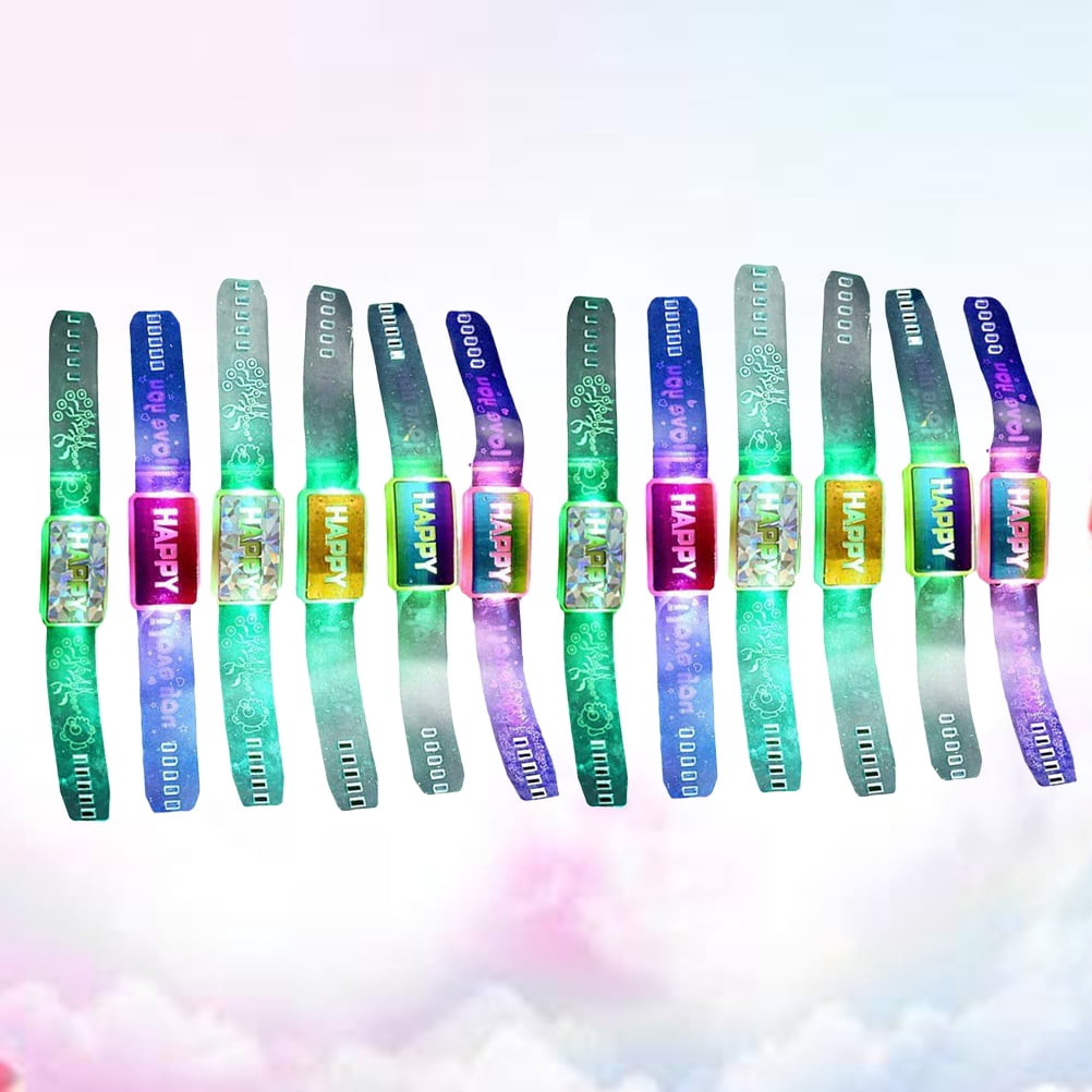 MLINS 12PCS Assorted Color Plastic Luminous Wristbands for Concerts ...