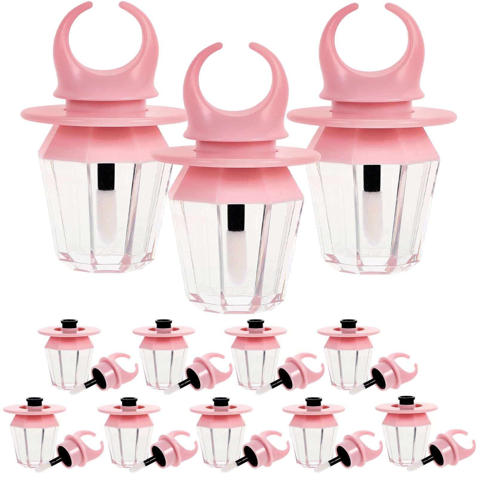 DINHEAROM Lip Gloss Containers Pink 12Set Ring Shaped Compact Design ...
