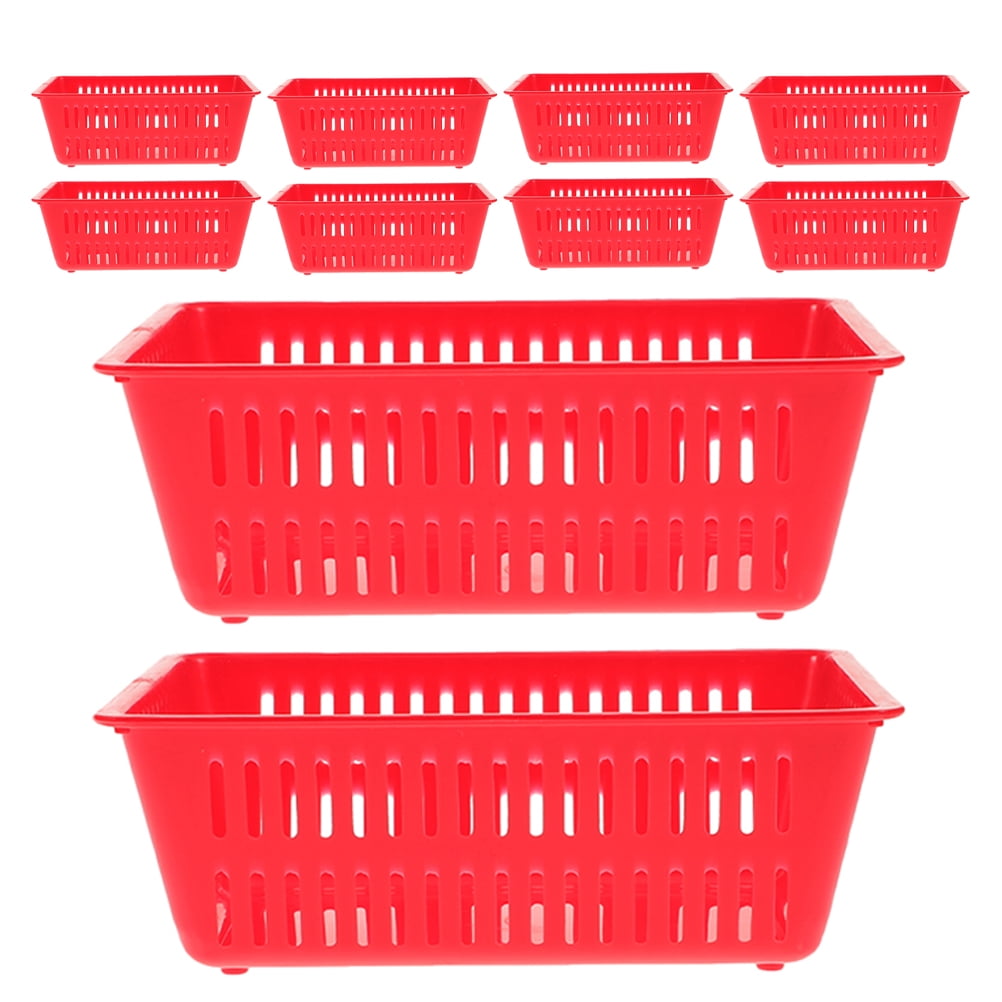 MLINS 12pcs Mini Storage Baskets Bins Plastic Organizer Basket Shelf and Desk Make-up Storage ...