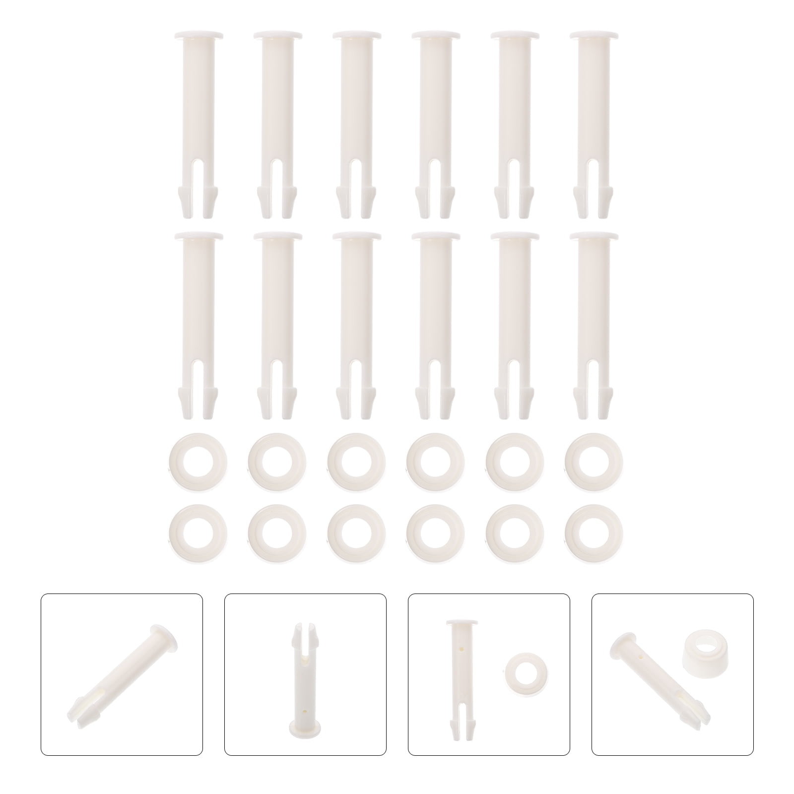 PTOOTP Frame Fixing Plastic Caps Connecting Pin Beige 12pcs 2.08X0.55X0 ...