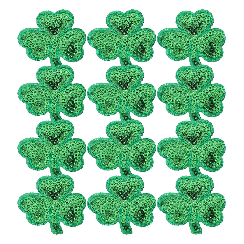 MLINS 12pcs Small Shamrock Patches Iron On Appliques St. Patrick's Day ...